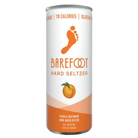 BAREFOOT PEACH NECTARINE SELTZER 4PK CANS